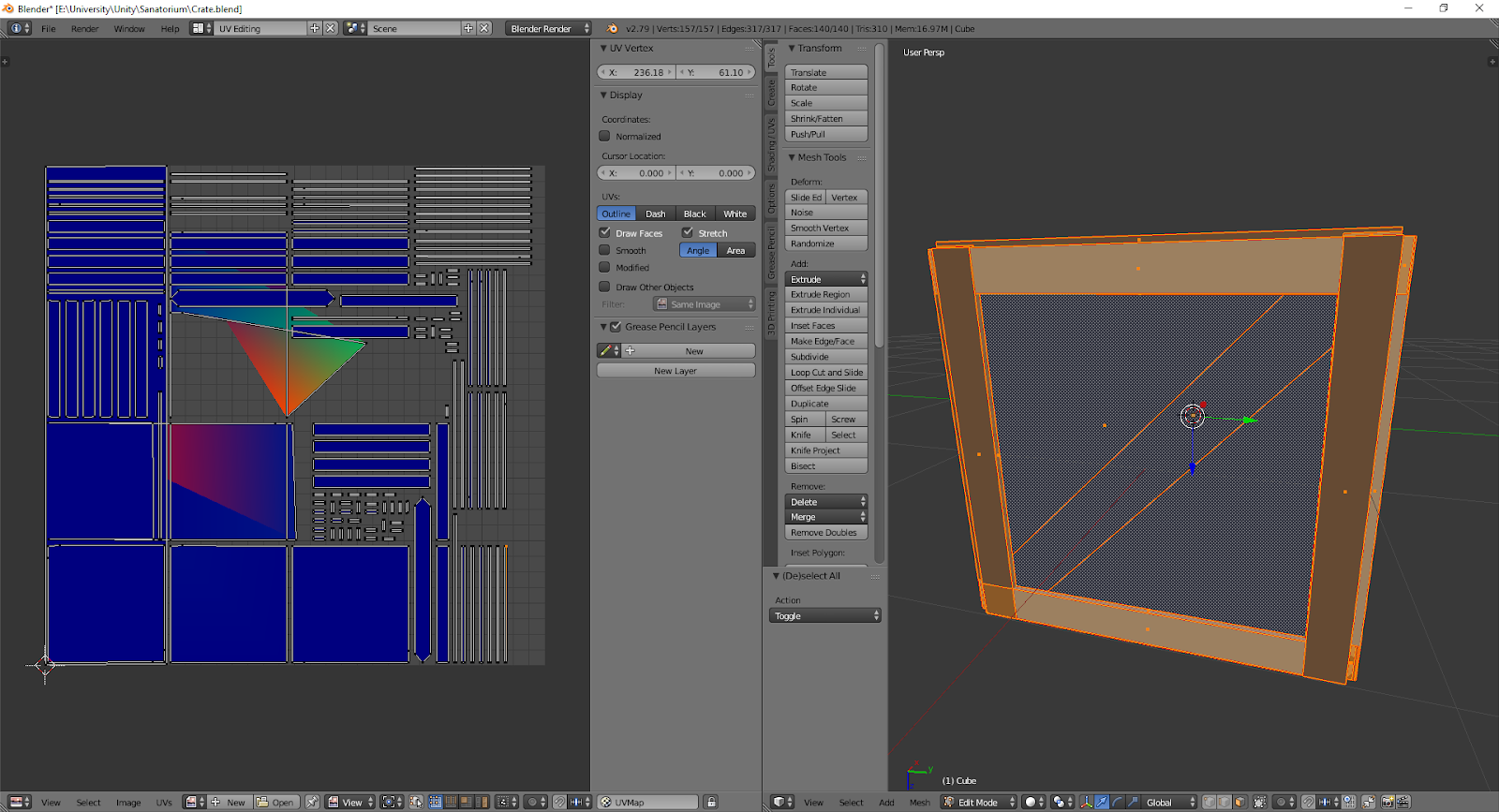 Blender 3D Crate - UV and Ambient Occlusion Mapping