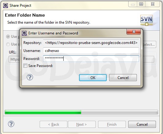 CoDejaVu: Subir código a un Repositorio SVN desde Eclipse