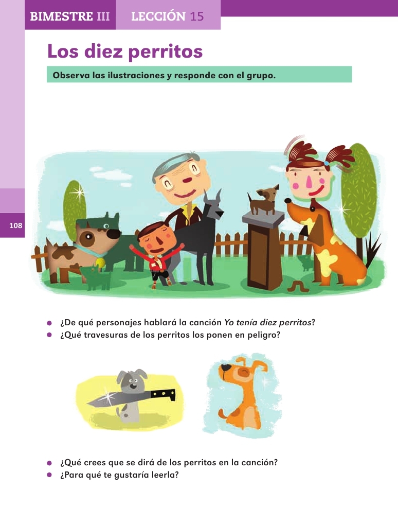 Los diez perritos – Bimestre III – Lección 15 – Apoyo Primaria