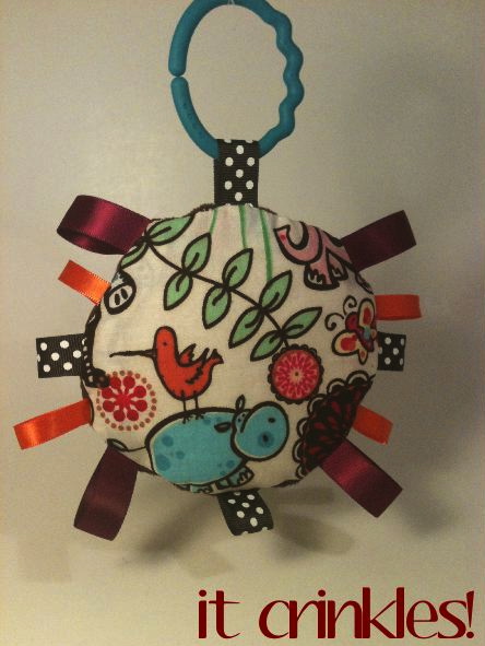 Coconut Love: Tiny Taggy Teething Toy (that crinkles!)