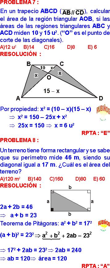 ÁREAS CUADRANGULARES EJEMPLOS Y EJERCICIOS RESUELTOS