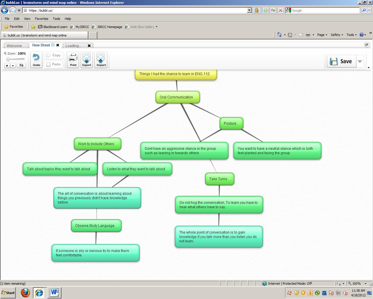 Michael's Eng 112 Blog: Mind Map Prewriting for Oral Communication Section