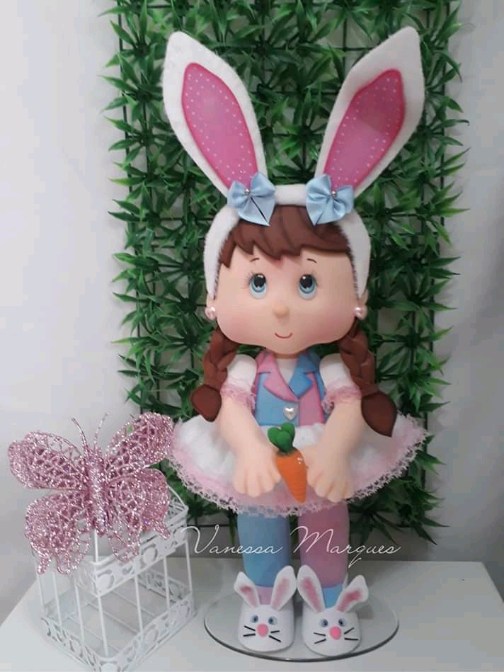 Boneca em EVA com enchimento - Molde para Imprimir - Ver e Fazer