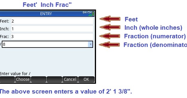 Eddie's Math and Calculator Blog: HP Prime: Feet-Inches Calculator