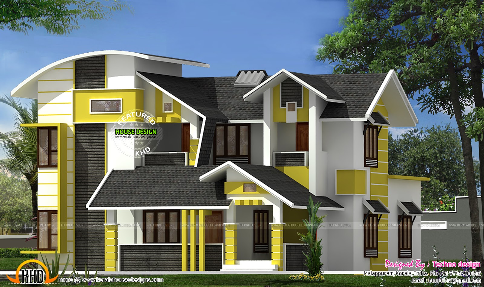 Beautiful contemporary mix roof house - Kerala Home Design and Floor ...