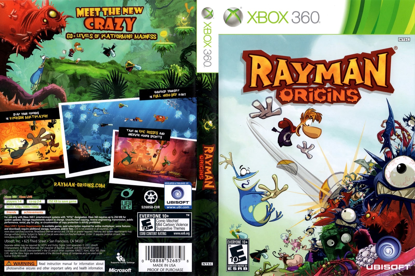 Games Covers: Rayman Origins - Xbox 360