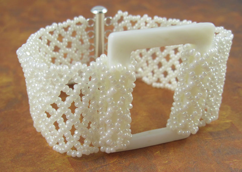 Albertella Creations: Shell on Net Bracelet