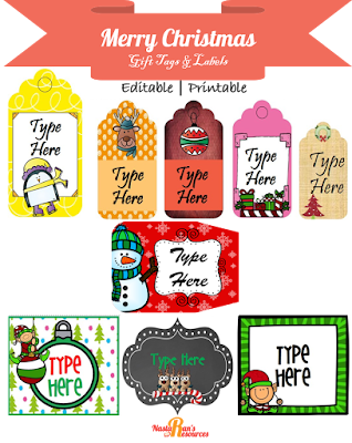 Nastaran's Resources: Editable and Printable Gift Tags & Labels