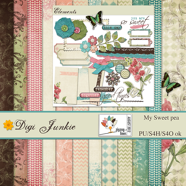 Digi Junkie: My Sweet Pea and Botanical note cards