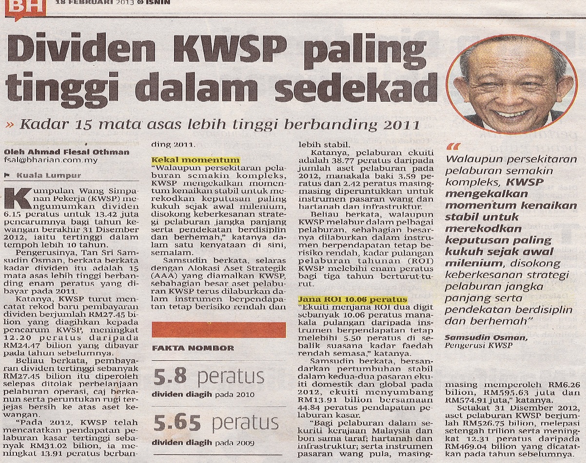 Kenanga Investors Berhad : The Highest Return, Low Risk Fund: Dividen ...