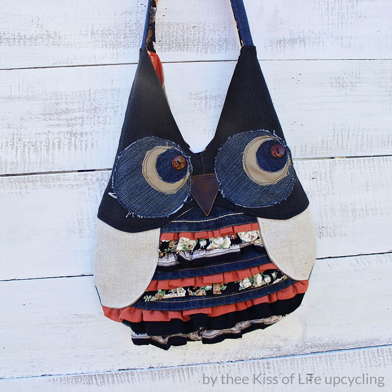 In thee Shop: Upcycled Denim Owl Bags | thee Kiss of Life Upcycling