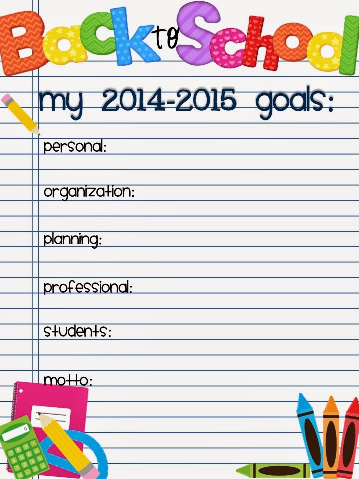 Back to School Goals...Reflect & Set New Goals - I {heart} Recess