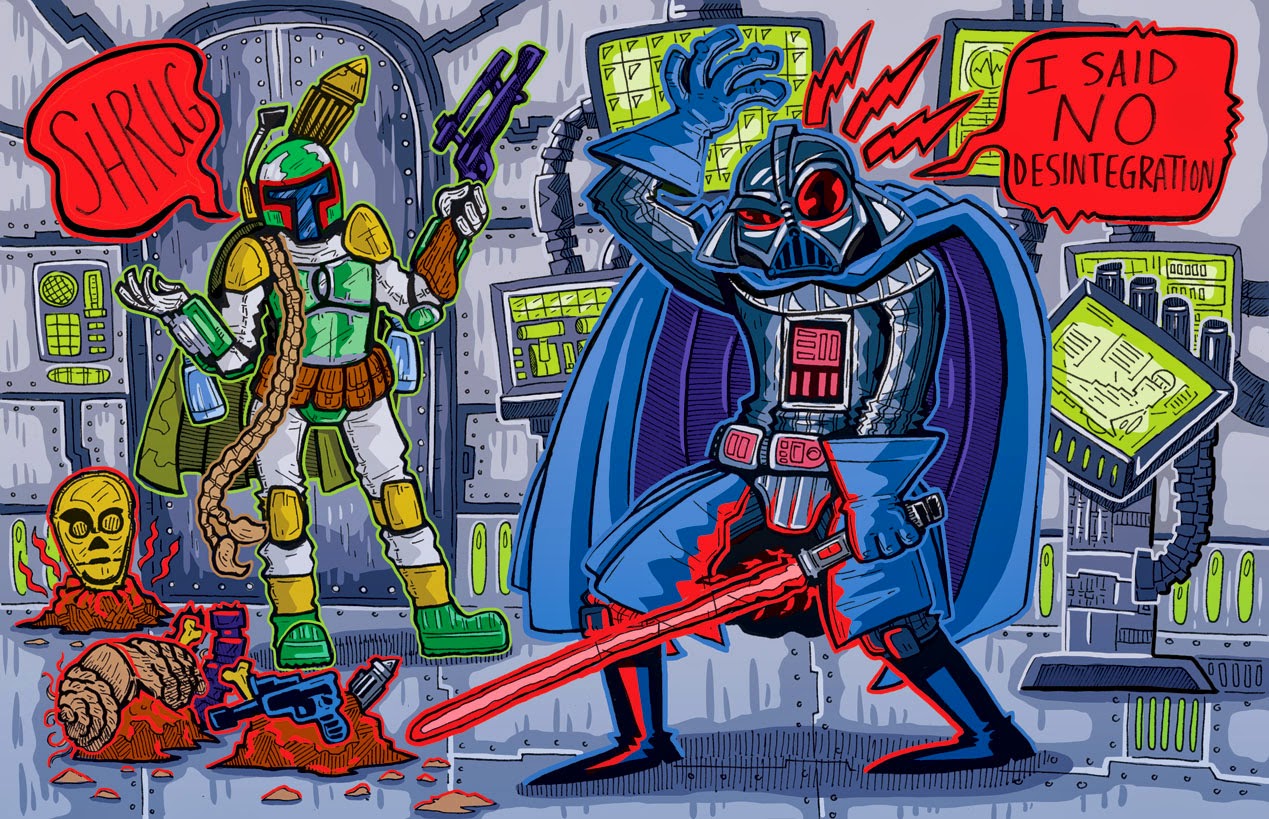 Pretty Weird Art: Boba Fett and Darth Vader