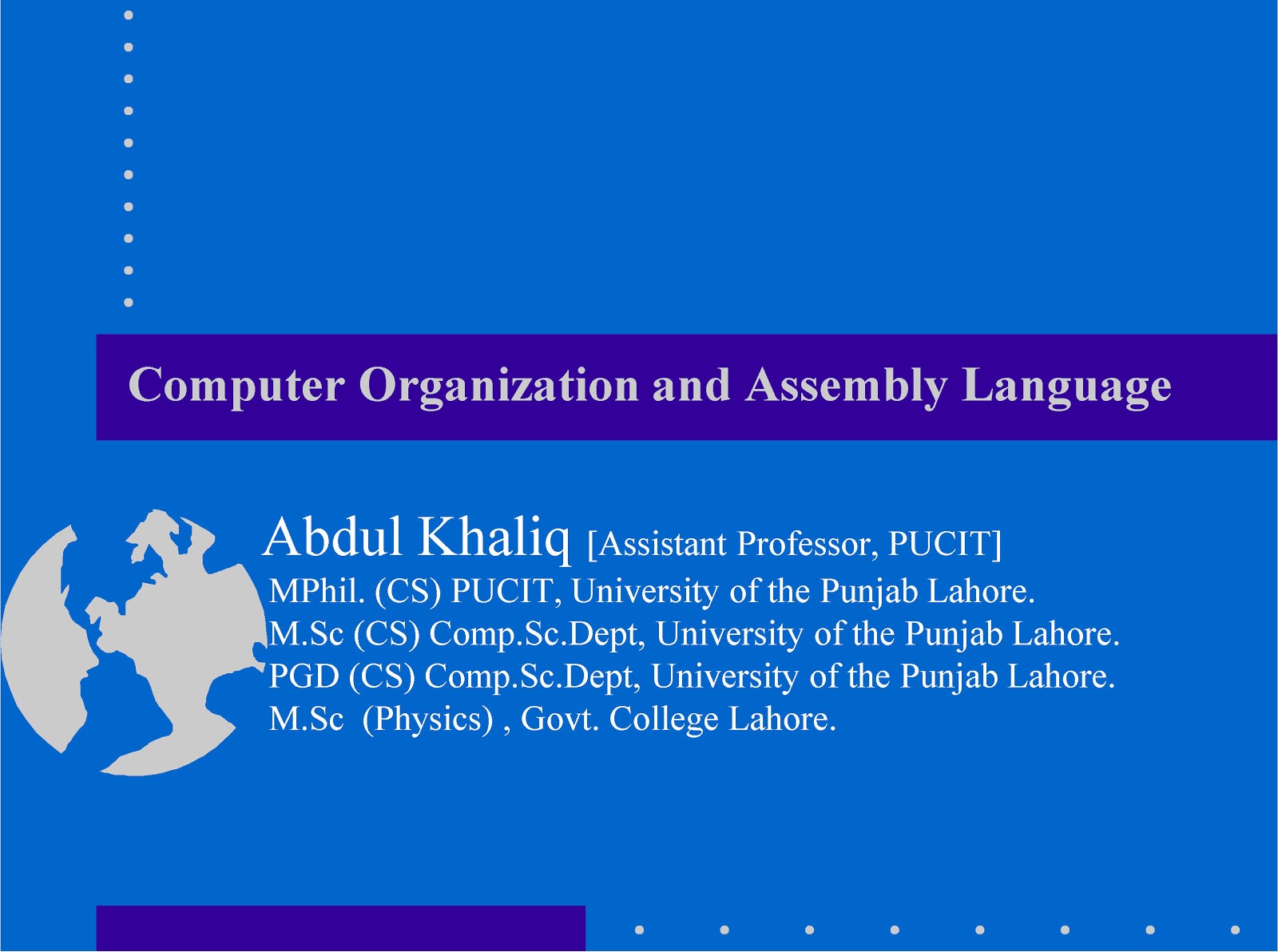 Computer Organization And Assembly Language Slides