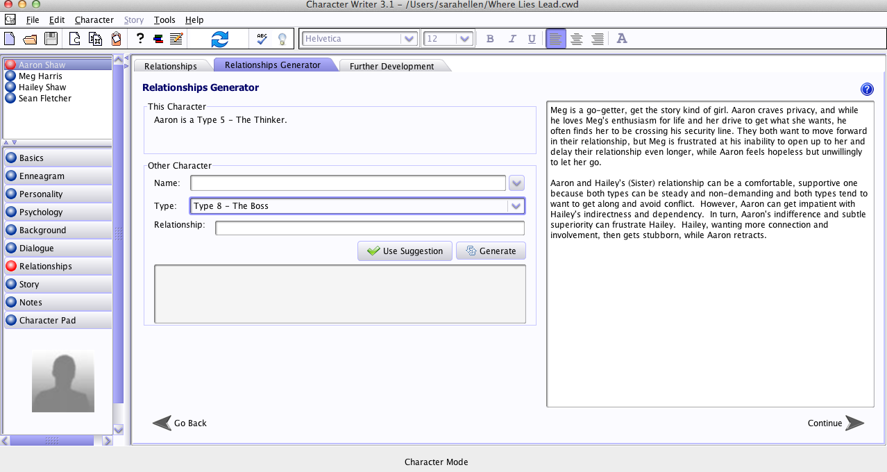 My Double Living: Review: Character Writer 3.1