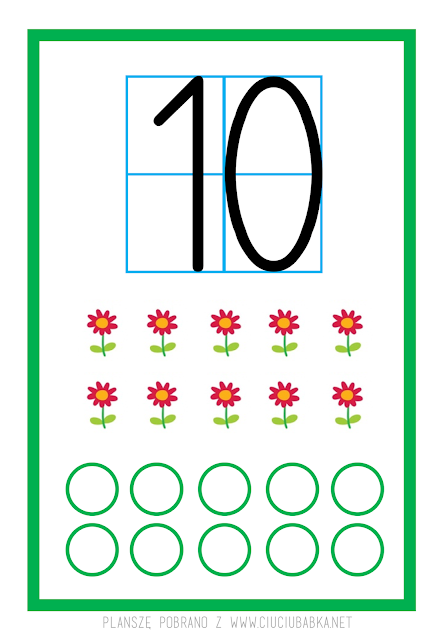 Plansze dydaktyczne od 0 do 10 do druku :) - Kreatywne pomysły na ...