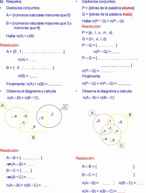 CARDINAL DE UN CONJUNTO EJEMPLOS Y EJERCICIOS RESUELTOS