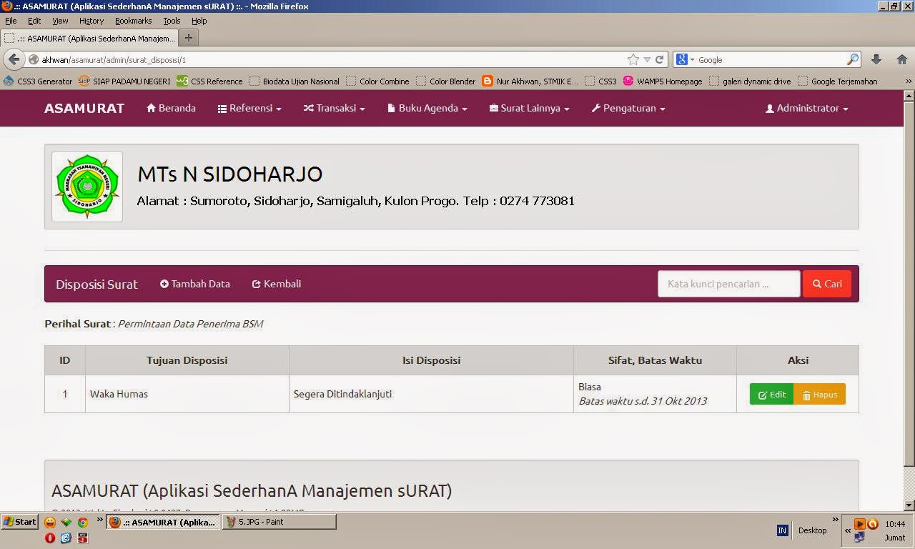 Aplikasi SederhanA Manajemen sURAT (ASAMURAT) - Blog Nur Akhwan