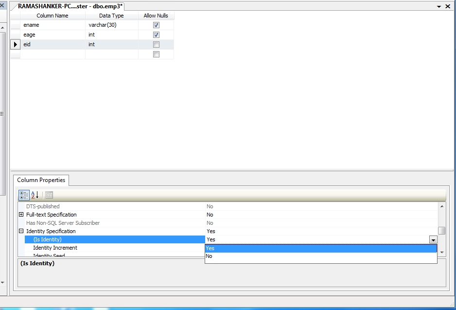 How to Add an Identity on Column in SQL SERVER 2008 | MY.NET Tutorials How to Add an Identity on Column in SQL SERVER 2008 | MY.NET Tutorials