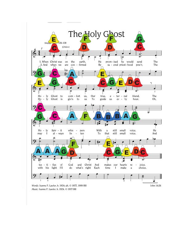 Primary Notes 29 ♫: Bell Chart for The Holy Ghost (p. 105)