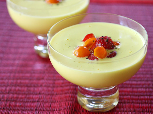 lisa is cooking: Champagne Sabayon with Strawberries and Cherry Tomatoes