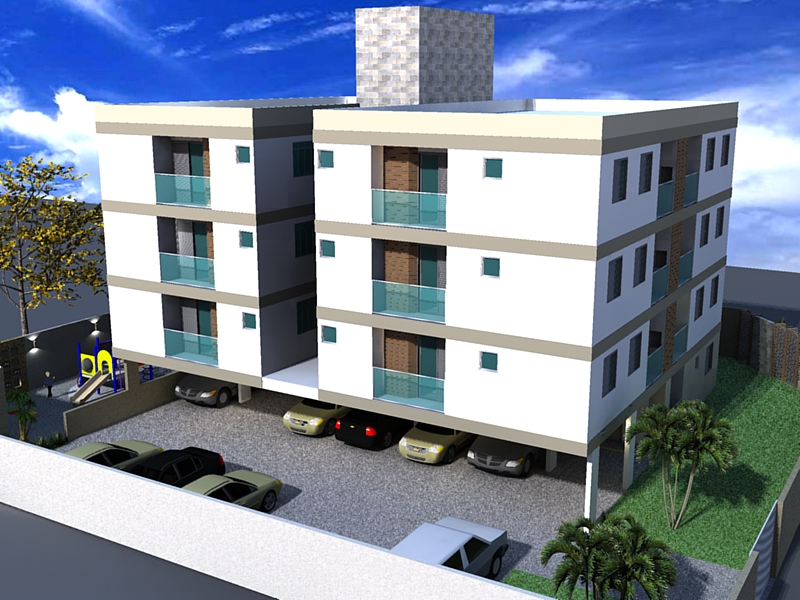 Carla Voll Arquitetura: Prédio Residencial 2 e 3 quartos