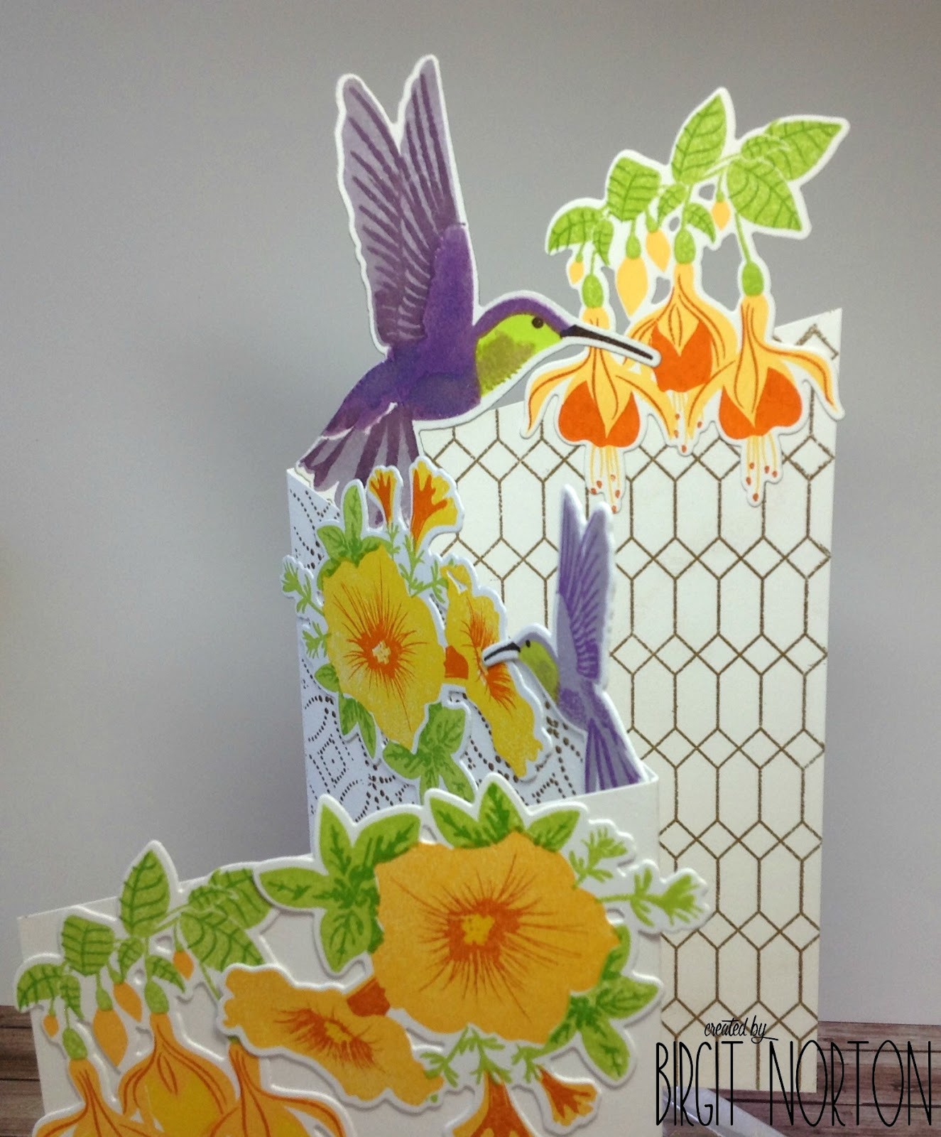 Crafting While I Wait: Little Hummers Z-Fold Card