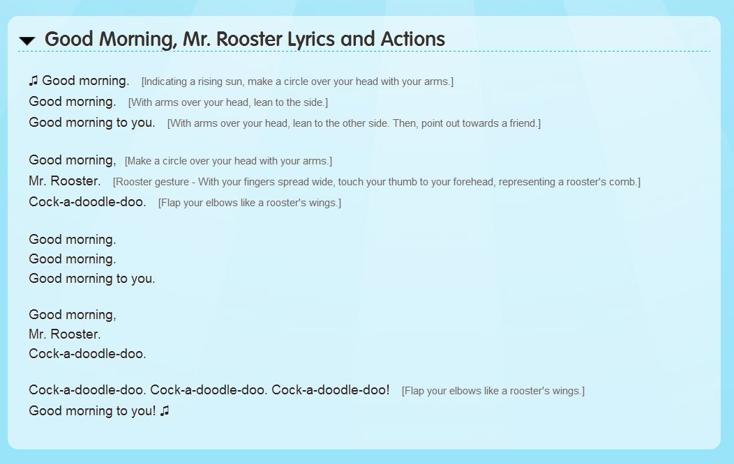 Simple Song 2 : Good Morning, Mr. Rooster ~ English for Kiddo