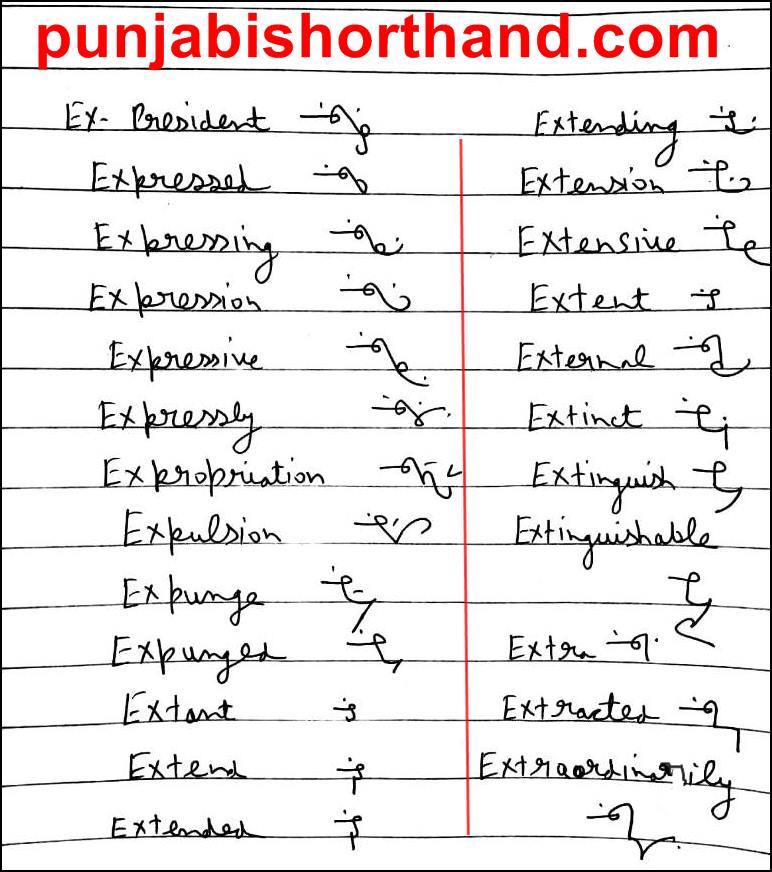 English Shorthand [E] Alphabet Outlines