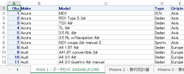 SAS忘備録: ODS EXCEL入門: 基本構文
