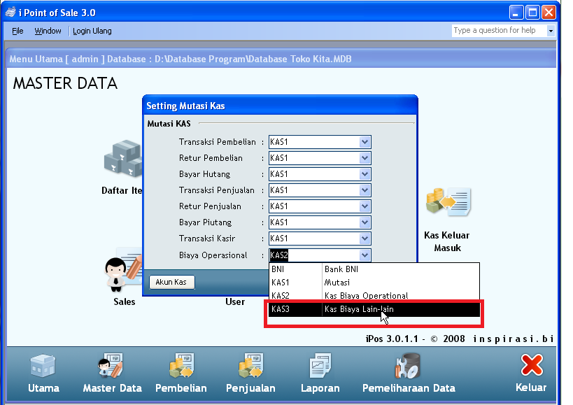 Setting Kas dan Catatan Kas Keluar Masuk di IPOS 3 | Program Toko