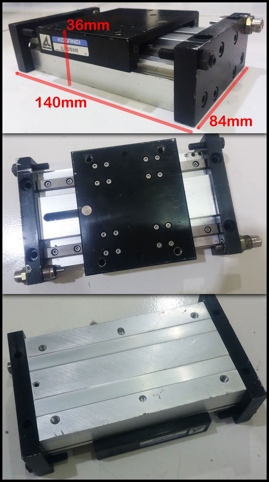 2nd MACHINE: Linear actuator slide, pneumatic, AGTB25X45, gerakan 45mm ...