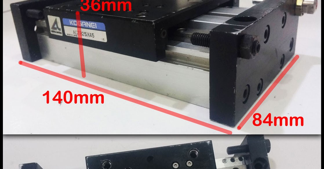 2nd MACHINE: Linear actuator slide, pneumatic, AGTB25X45, gerakan 45mm ...