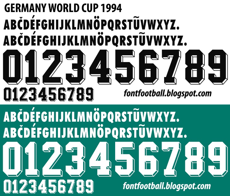 FONT FOOTBALL: Font Vector Germany World Cup 1994 Kit