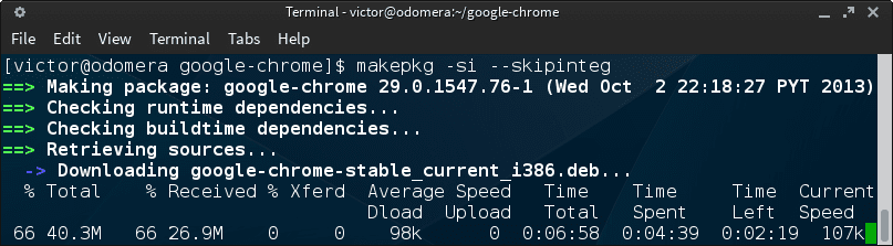 Instalar Google Chrome en Arch Linux - Odomera.com