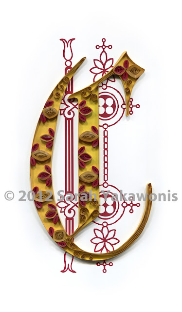 Yakawonis: Quilled C - Drop Cap
