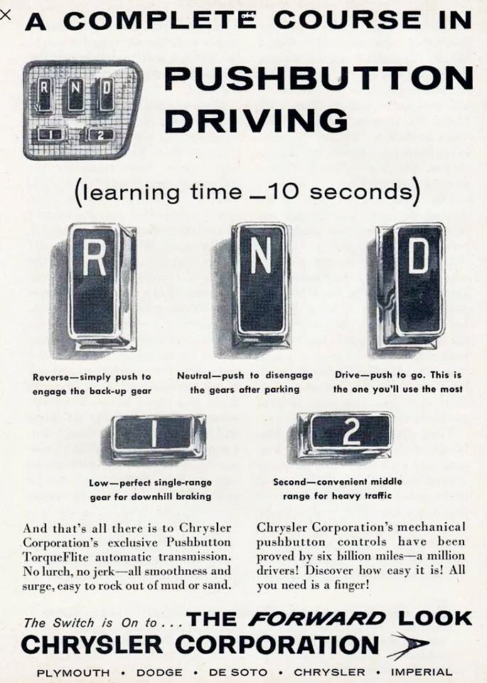 Just A Car Guy: The push button gear selector switch aka "typewriter ...