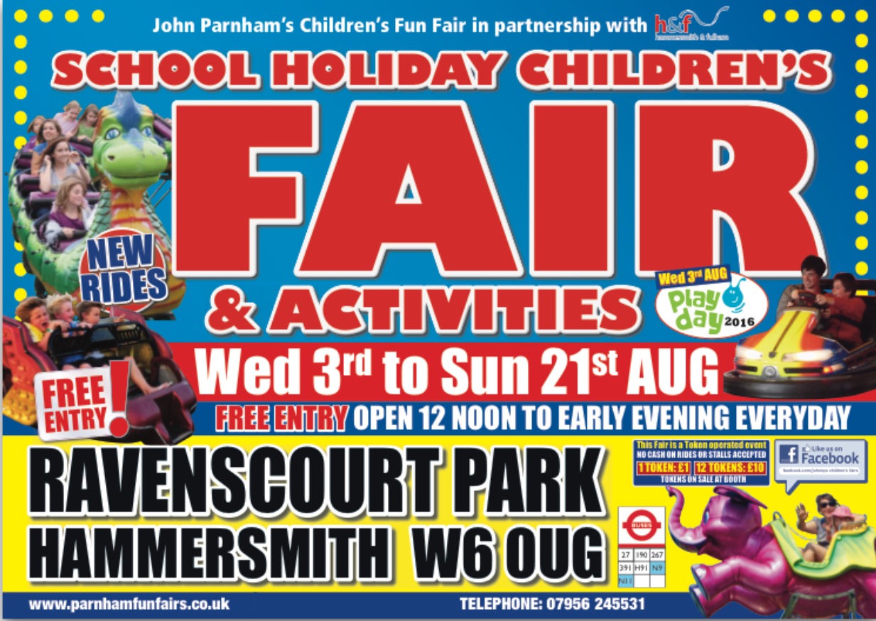 Shepherd's Bush Blog: Children's Funfair in Ravenscourt Park until 21st ...
