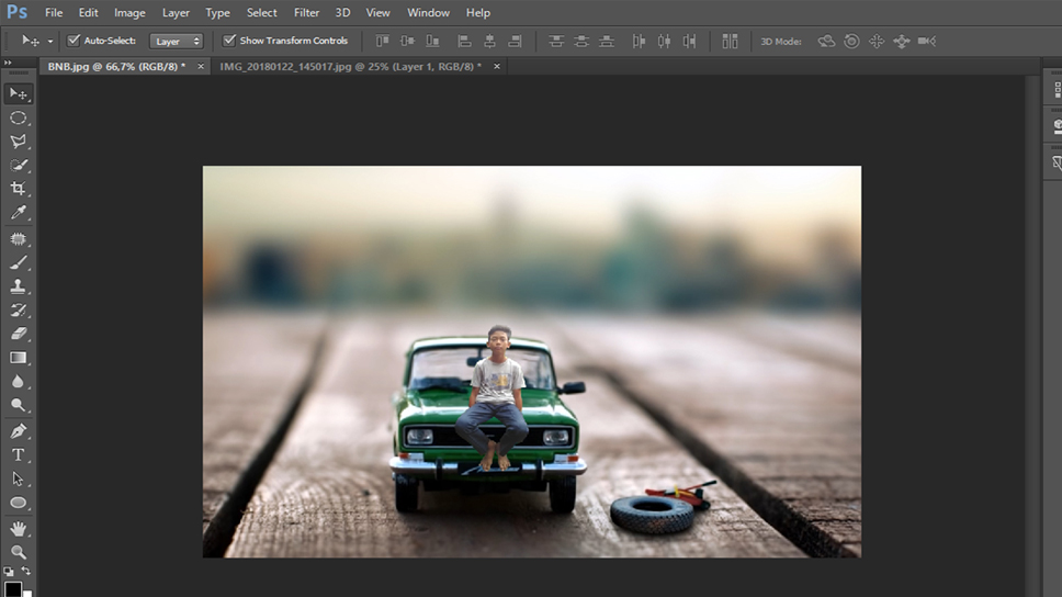 membuat miniatur di adobe photoshop