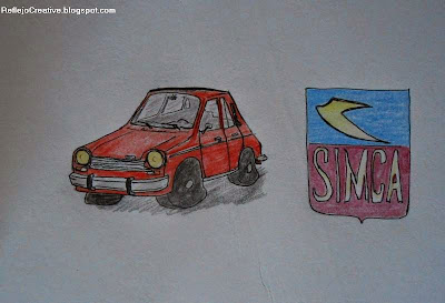 Simca - Simca 1000: Exclusivo dibujo artístico del SIMCA 1200