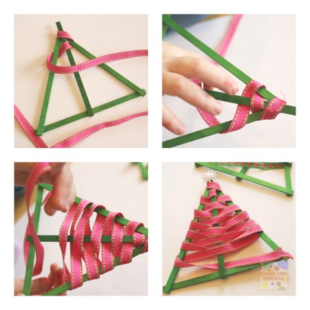 Ribbon Weave Christmas Tree: Fine Motor Skills | School Time Snippets