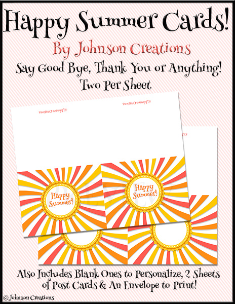 Johnson Creations: Happy Summer Cards!
