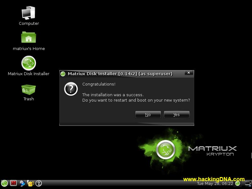 HackingDNA: Matriux Installation On hackingDNA