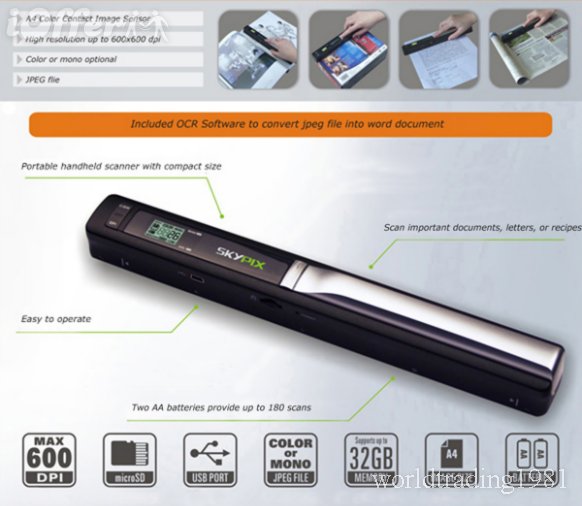 Thai Mini Scanner: สแกนเนอร์พกพา ( Portable Scanner ) Skypix TSN-410 ...