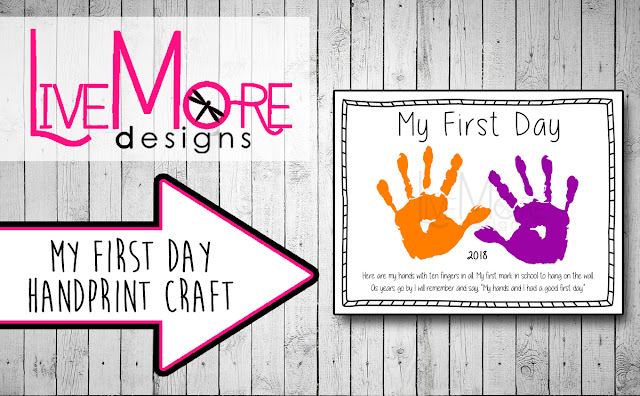 First Day Of Preschool Handprint Printable Craft... (UPDATED FOR 2018 ...
