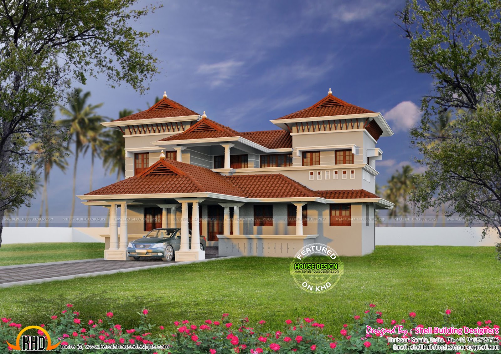 Beautiful sloping roof house plan - Kerala Home Design and Floor Plans ...