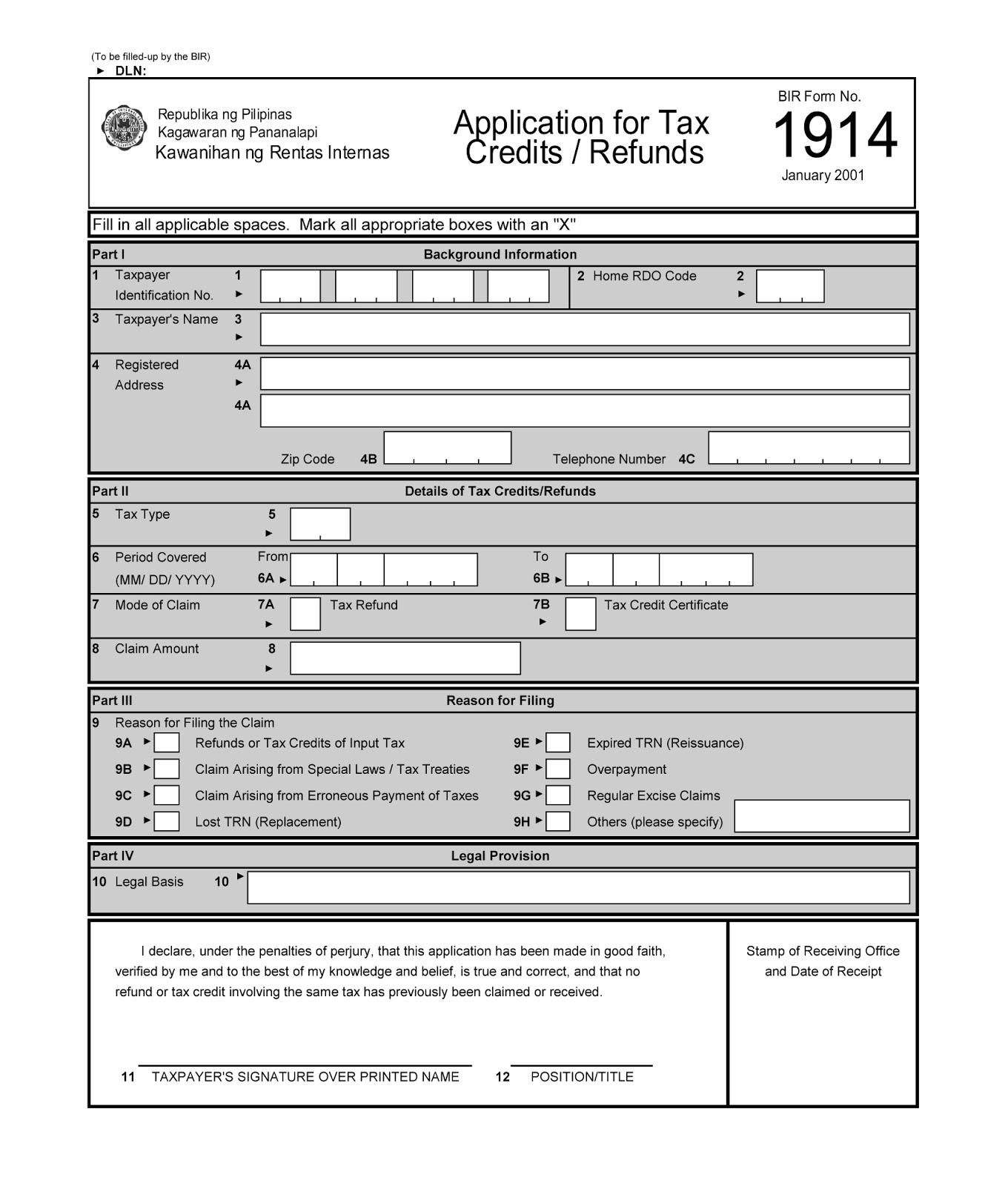 busapcom: BIR Application Forms 1914 - 1917