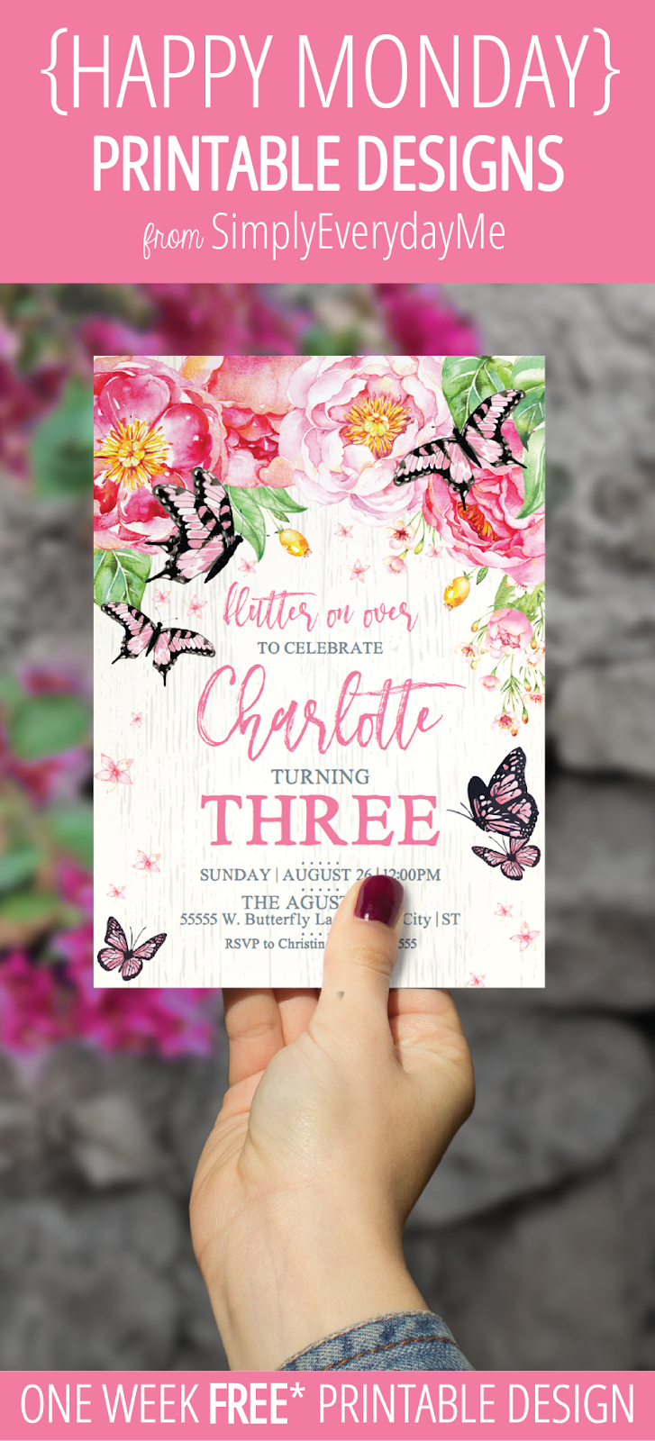 SimplyEverydayMe: {HAPPY MONDAY}... BUTTERFLY INVITATION...