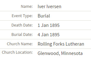 Jana's Genealogy and Family History Blog: Now I Know Iver's Burial Date