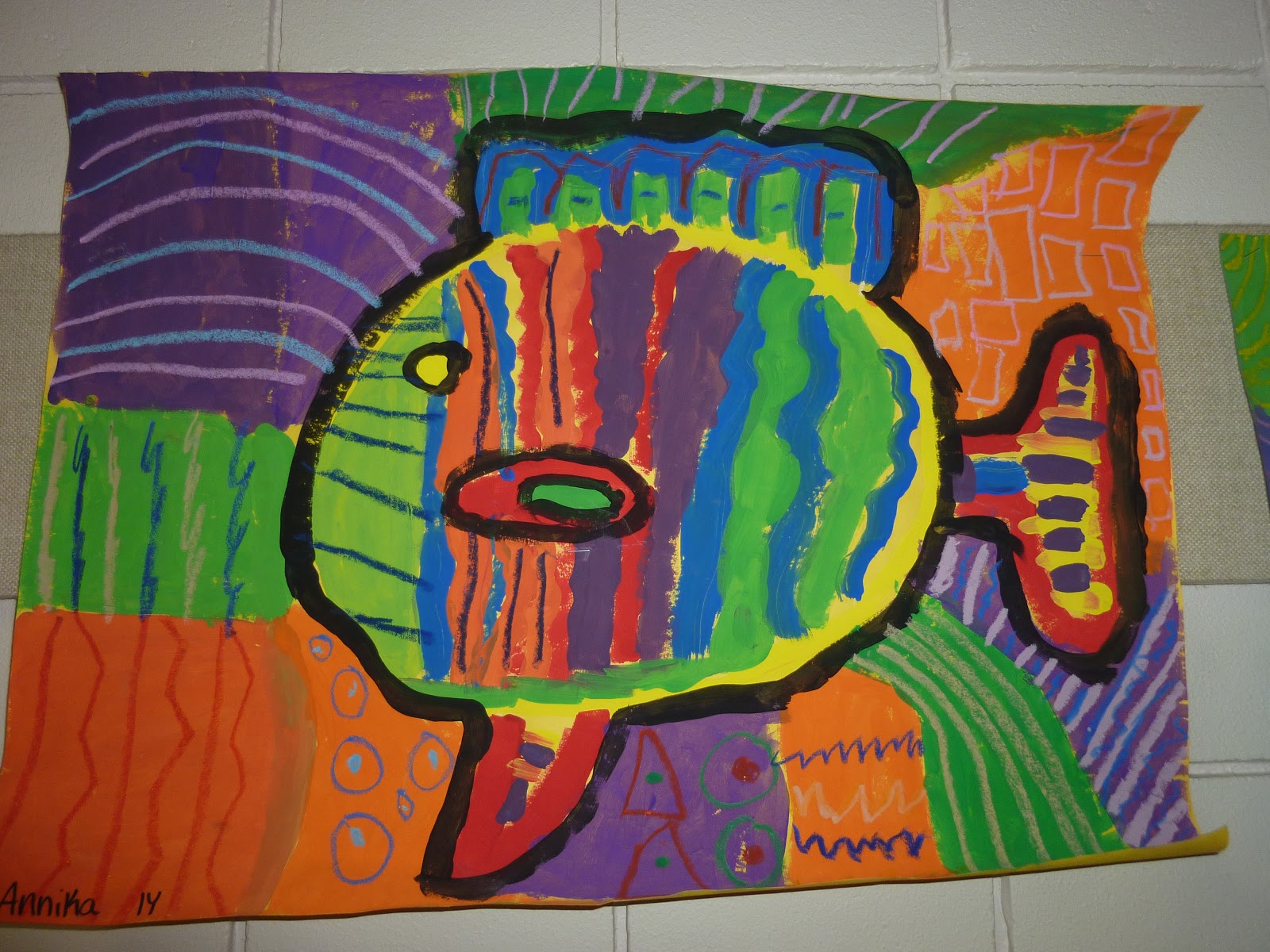 Mrs. Werner's Art Room: 1st Grade Painted Fish